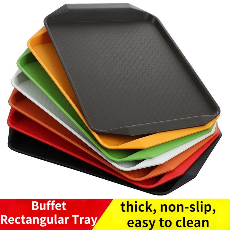 Plastic Tray Buffet Rectangular Tray Plates Canteen Serving | 蝦皮購物