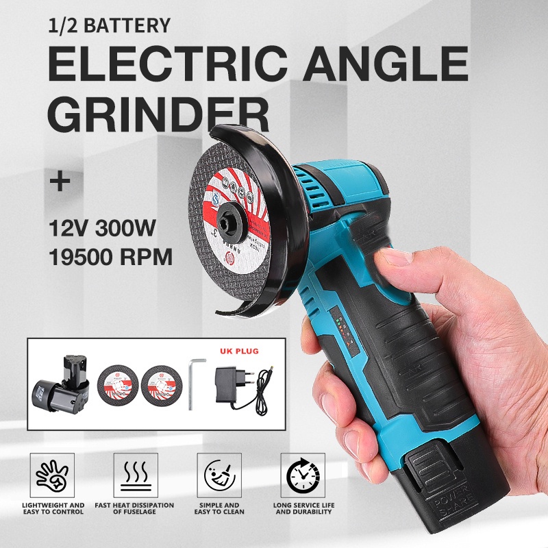 12V 500W Mini Brushless Angle Grinder with Rechargeable Batt | 蝦皮購物