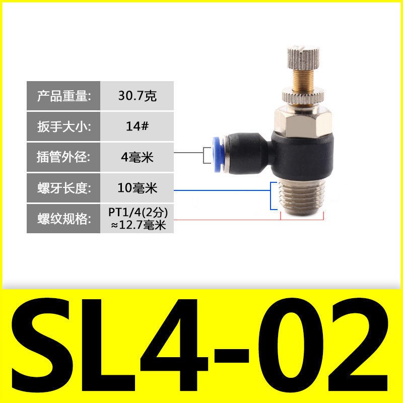 【五金百貨】節流閥SL SA調速閥氣管快插 6-01 8-02 10-03 12-04螺紋 氣動接頭 | 蝦皮購物