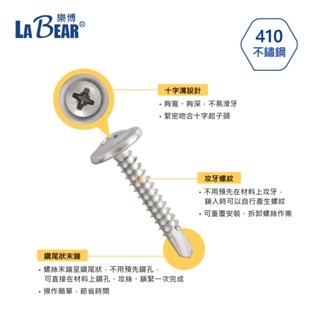 【LaBear】自攻螺絲 十字 白鐵螺絲 8# (M4.2) 410白鐵 攻牙螺絲 大扁頭螺絲 螺絲 台灣製 | 蝦皮購物