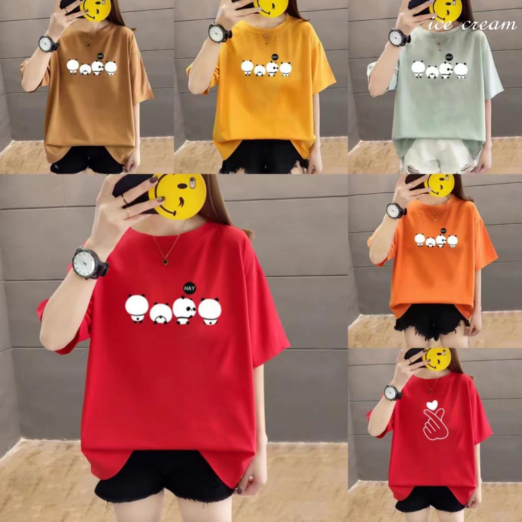 M-5XL 大尺碼女裝 短袖T恤女 夏季300斤胖mm寬松顯瘦短袖T恤女裝 230斤加肥加大碼百搭上衣ins潮-冰淇淋 | 蝦皮購物