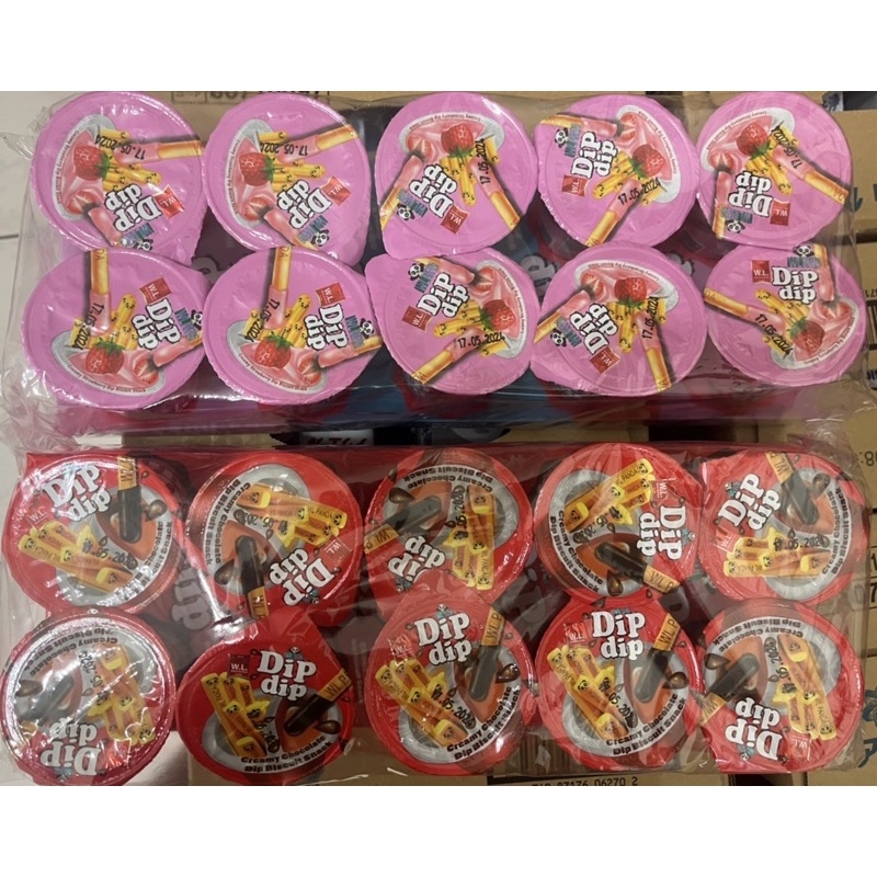 Dip dip 樂搖搖沾醬巧克力棒餅 (30g*10）巧克力/草莓[一條75] | 蝦皮購物