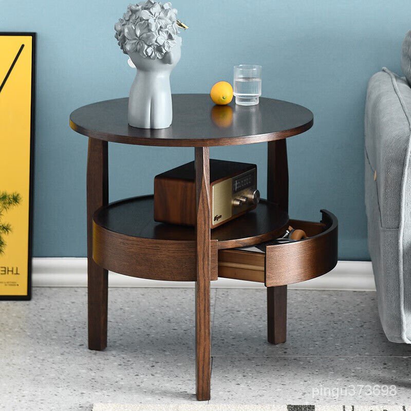 限時下殺價#優選# 傢逸茶幾實木北歐簡約沙髮邊幾客廳邊桌小圓桌創意角幾圓形茶桌子 | 蝦皮購物