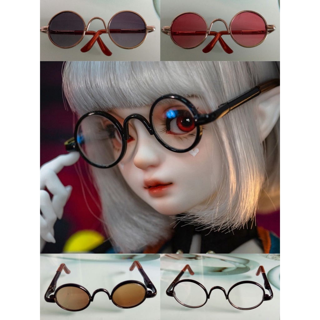 ★1409.大叔3分4分6分bjd/SD/DD娃娃用眼鏡玩偶娃衣配件圓框墨鏡拍照道具 | 蝦皮購物