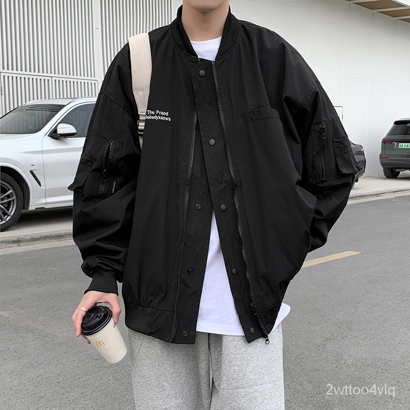 【ChillMan】日係複古潮牌飛行員夾剋男春秋新款寬鬆休閒百搭棒球立領工裝外套 | 蝦皮購物