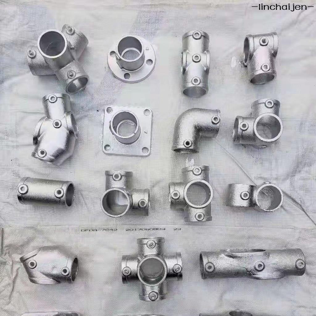 -linchaijen-固定連接頭 建築工地定型化臨邊防護連接件樓梯扶手配件48鋼管鑄鐵管件接頭 | 蝦皮購物