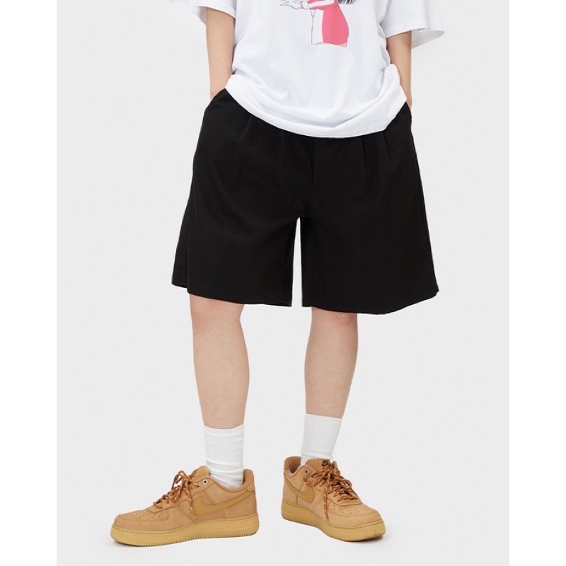 【JIN】現貨！🇰🇷 Raucohouse A字型斜紋布休閒工作短褲 下身 素面 休閒 短褲 抽繩 工作褲 | 蝦皮購物