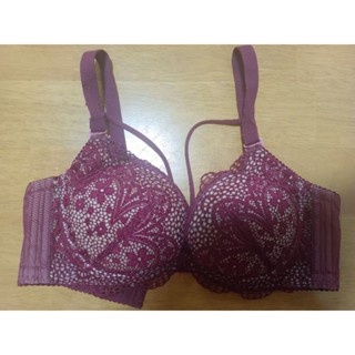 Qmomo裸漾夜巴黎性感內衣 酒紅色70E | 蝦皮購物