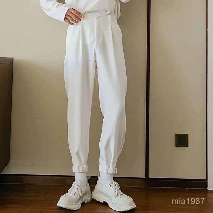 【精品男裝】西西裏男裝冰絲春秋新款寬鬆束腳褲潮流百搭長褲男韓版帥氣休閒褲jioyh NCRZ | 蝦皮購物