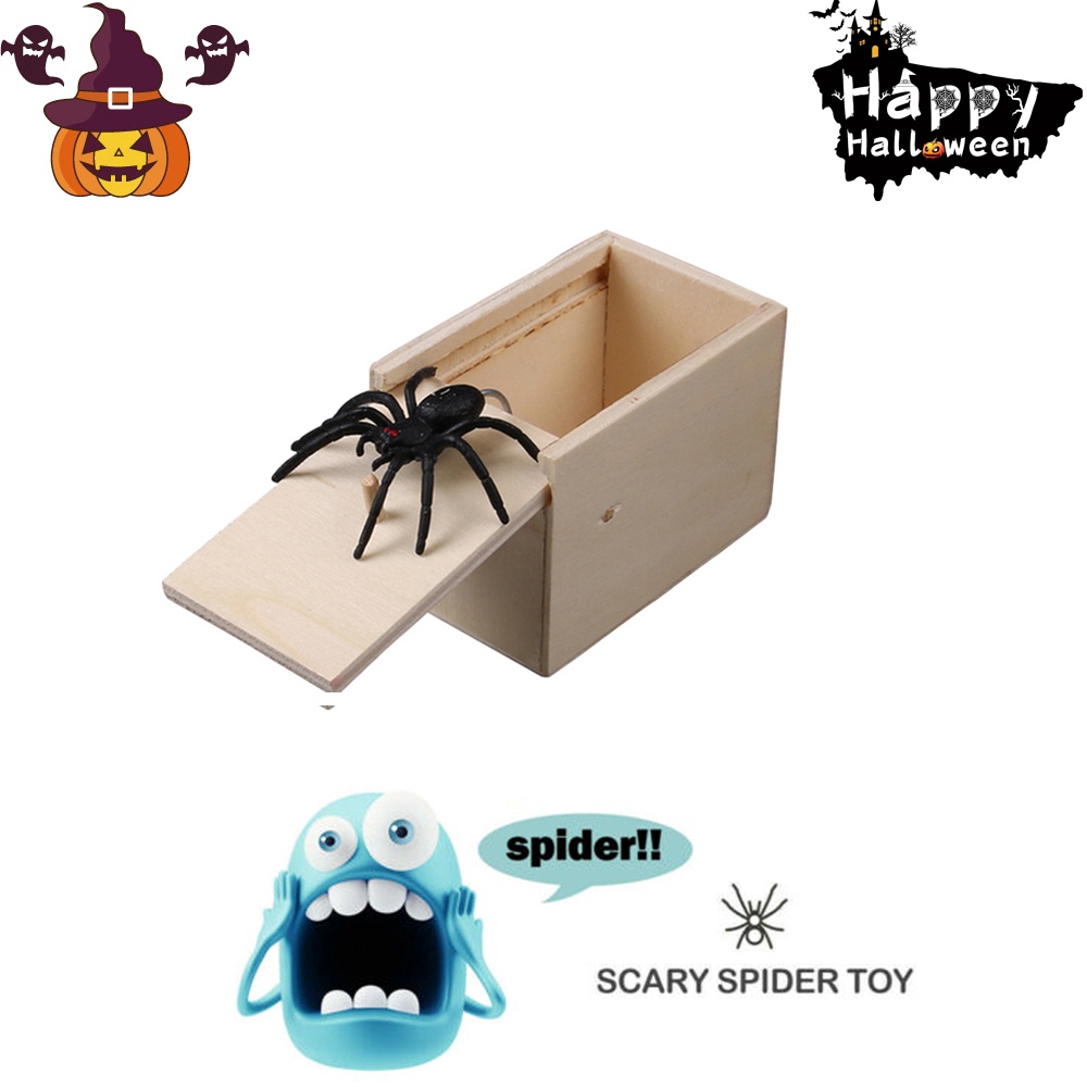 Wooden Prank Spider Scare Box - Surprise Joke Horror Funny P | 蝦皮購物