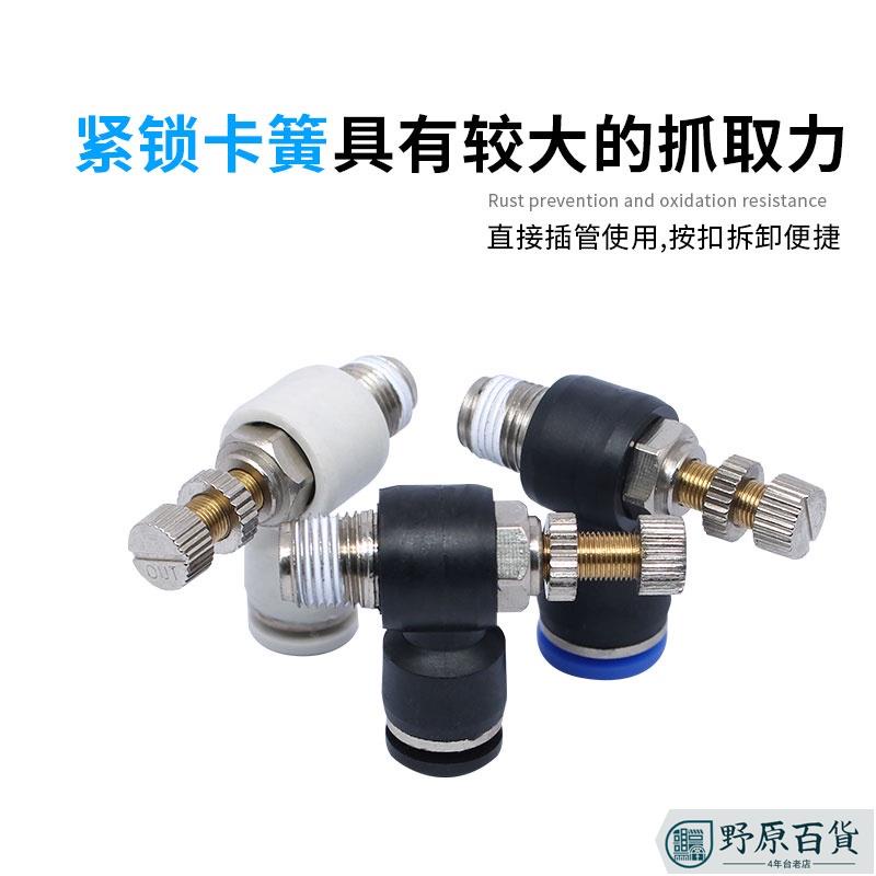 【五金百貨】氣動接頭L型節流閥流量控制調速閥 SL4/6/8/10/12-M5/01/02/03/04 | 蝦皮購物