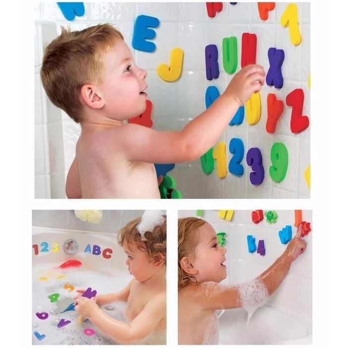 36Pcs/set Puzzle Toys Water Bath Letters Numbers Paste Baby | 蝦皮購物