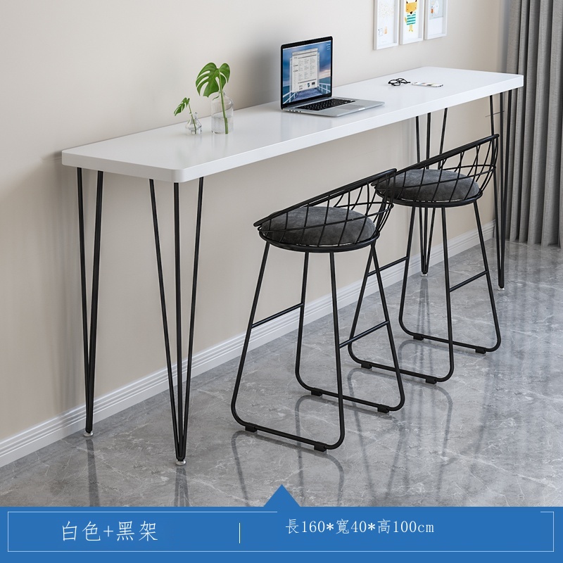 免運 吧檯桌 靠墻吧臺桌 簡約餐吧桌椅 高腳桌 奶茶店咖啡長條窄桌子 餐桌 高腳桌 小戶型客廳桌 長條桌 客廳靠墻桌 | 蝦皮購物