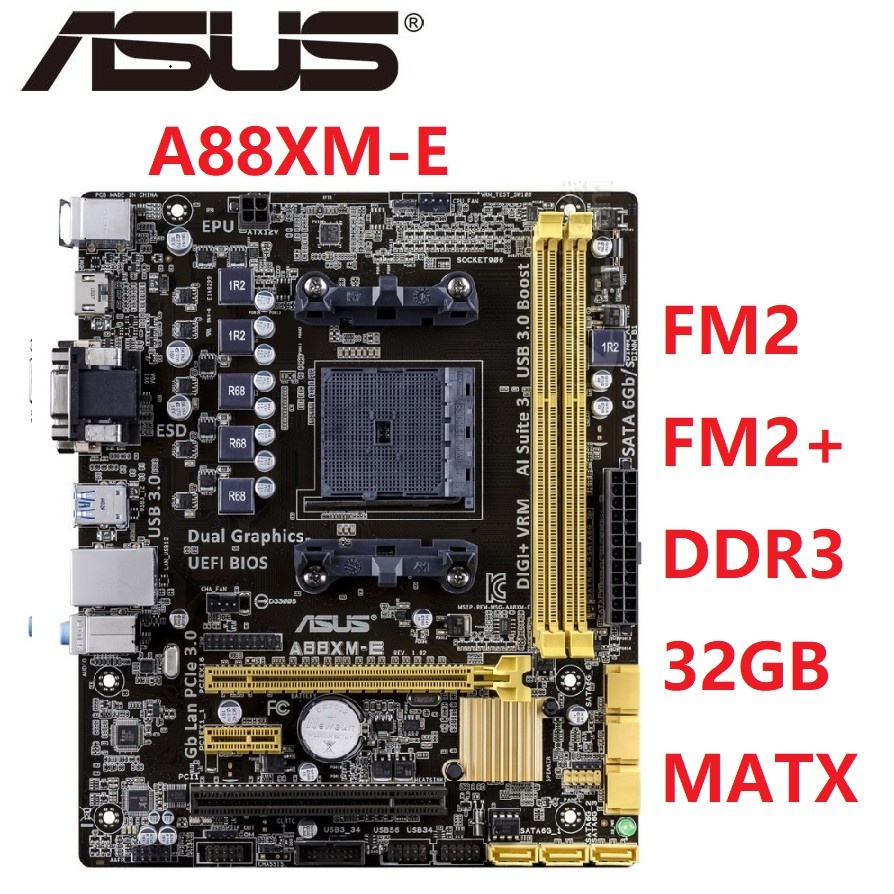華碩 A88XM-E 主板 AMD A88X插座FM2/FM2+ DDR3 32GB SATA3 US | 蝦皮購物