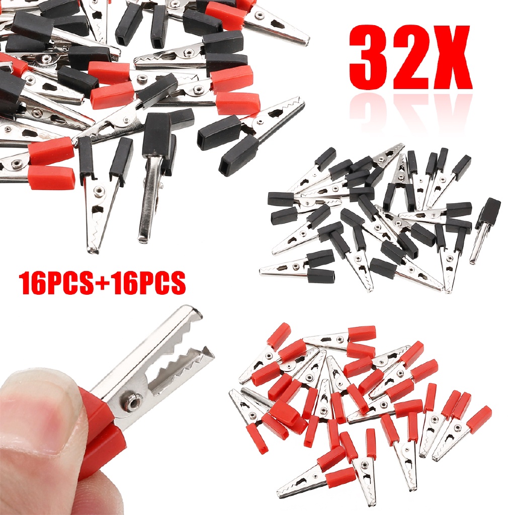 32PCS/Lot Alligator Clip Terminal Test Electrical Crocodile | 蝦皮購物
