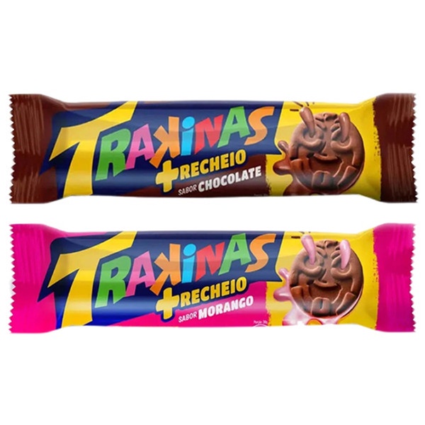 Brazilian Biscoito Trakinas - Chocolate & Strawberry Flavors | 蝦皮購物