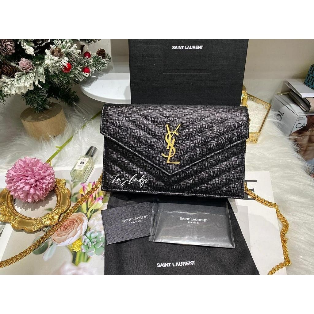 lazladys Saint Laurent 聖羅蘭YSL WOC 393953 19CM 信封包 黑金 鏈條包 斜背包 | 蝦皮購物