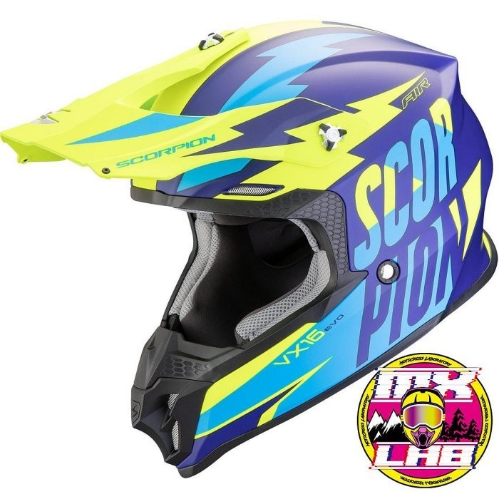 𝕸滑胎實驗室𝖃 Scorpion® VX-16 Evo Air Slanter 消光 藍/黃 越野 滑胎 林道 | 蝦皮購物