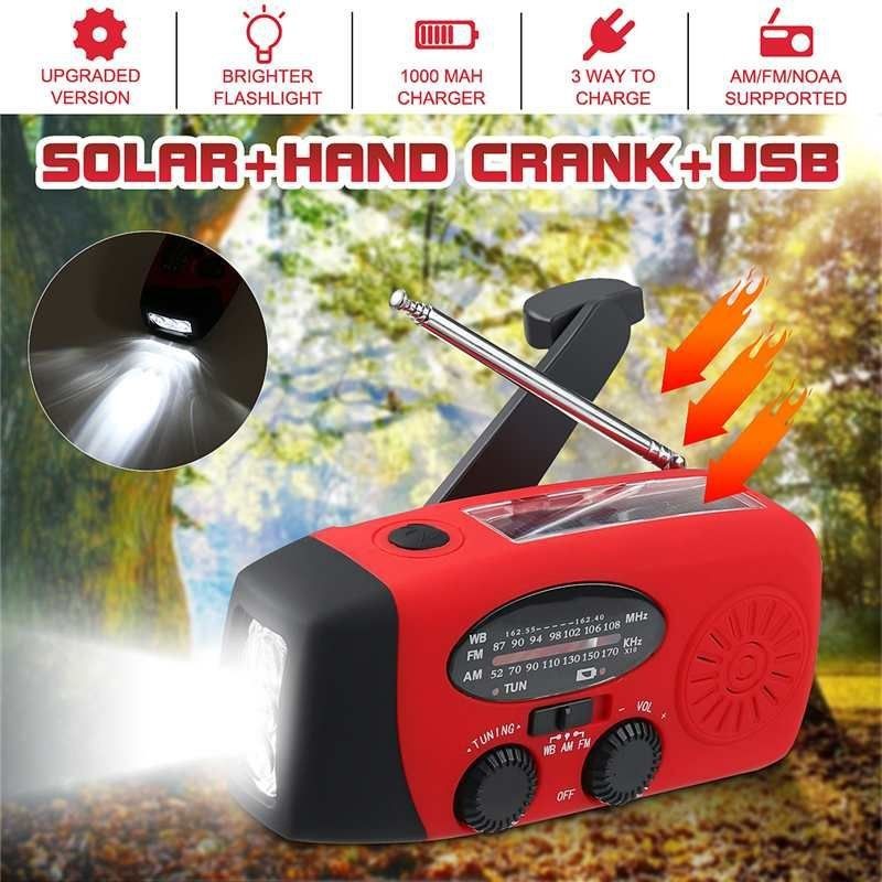 Multifunctional Hand Radio Solar Crank Dynamo Powered AM/FM/ | 蝦皮購物