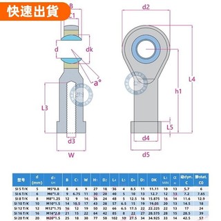 桃園出貨 內螺紋/外螺紋魚眼杆端關節軸承SA3 4 5 SA6 SA8 10 SA12 16 20 SAL T/K 正牙 | 蝦皮購物