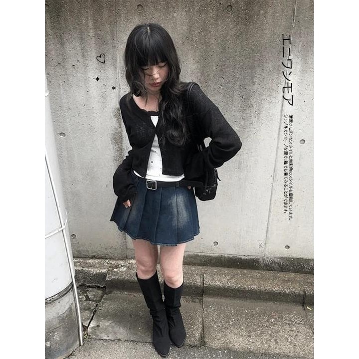 Codibook｜韓國 anyonemore 素色落肩短版拉鍊外套[預購]針織外套 女裝 | 蝦皮購物