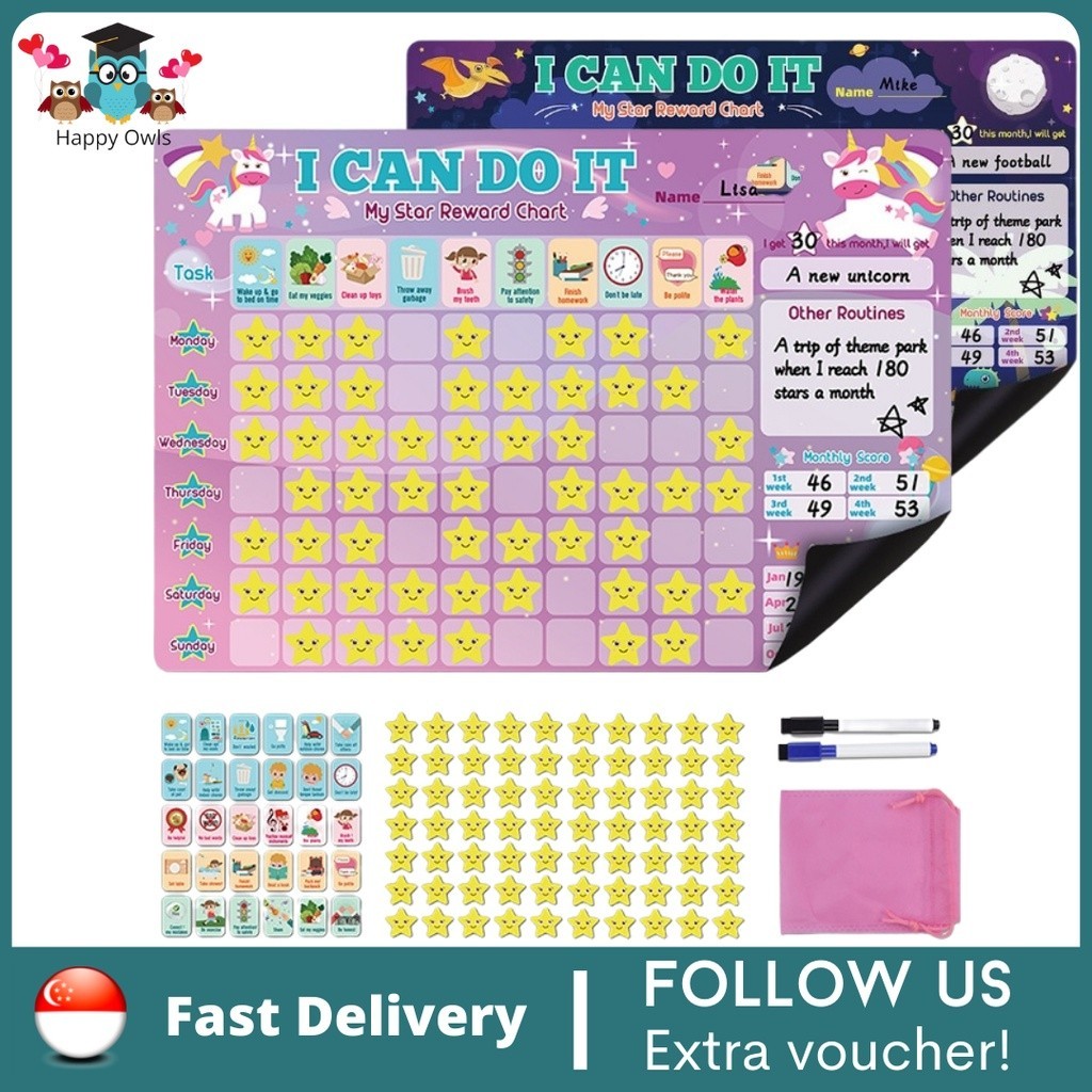 Magnetic Reward Chart Board/ Customizable weekly calendar ro | 蝦皮購物