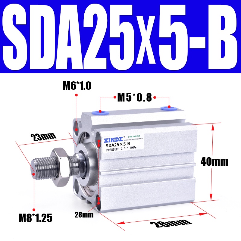 促銷價-SDA12/16/20/25薄型氣缸12 16 20 25X10X15X20X25X30X40-B 外螺紋 | 蝦皮購物