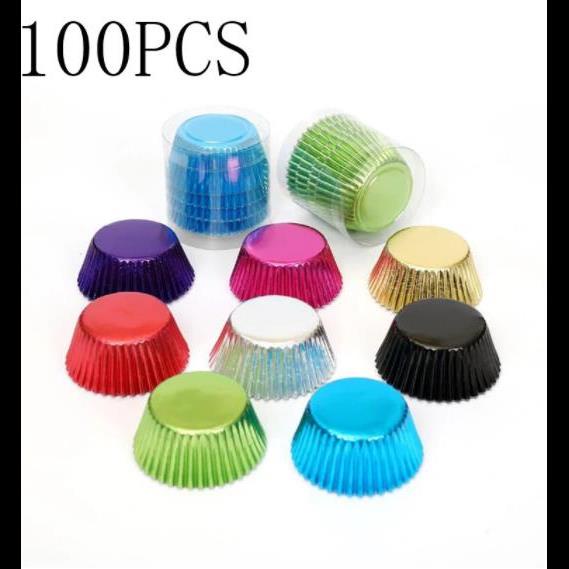 100 pieces muffin cake wrap cover, cup holder Cupcake coatin | 蝦皮購物