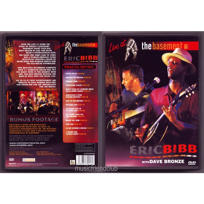 Eric Bibb and Dave Bronze Live At The Basement (DVD) | 蝦皮購物