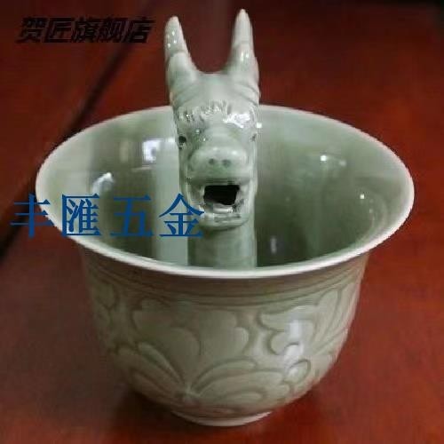 滿290出貨青瓷龍頭杯 戒盈杯 貪心杯 龍頭杯 平心杯 青瓷九龍公道杯 耀州瓷 茶杯 送禮茶具 | 蝦皮購物