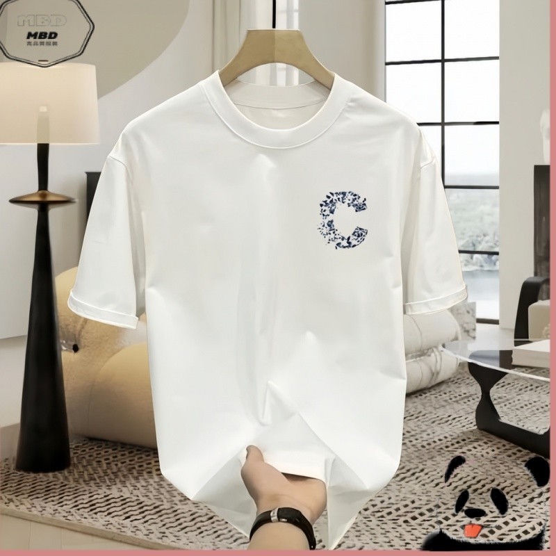 『240g重磅純棉』上衣休閒純棉休閒T恤圓領上衣ins風潮流美式情侶T恤印花T恤復古風時尚基本T恤微彈百搭短袖T恤重磅純 | 蝦皮購物