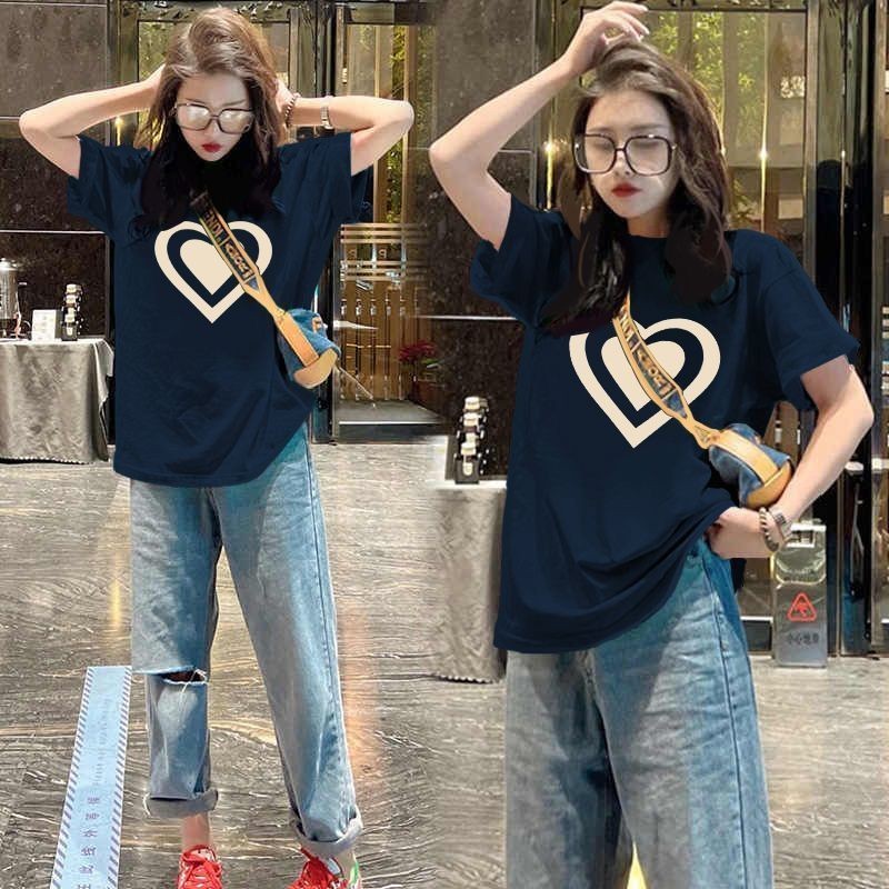 【梨姐】M-4XL 短袖上衣女 大碼女裝 短袖t恤女 夏季新款 oversize 寬鬆上衣 體恤 上衣女 ins | 蝦皮購物