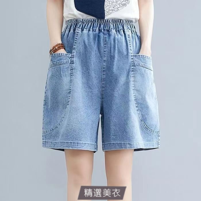 HFJR 大尺碼短褲 短褲女 高腰牛仔短褲女夏新款寬松a字闊腿五分褲女顯瘦網紅熱褲 女生短褲 | 蝦皮購物