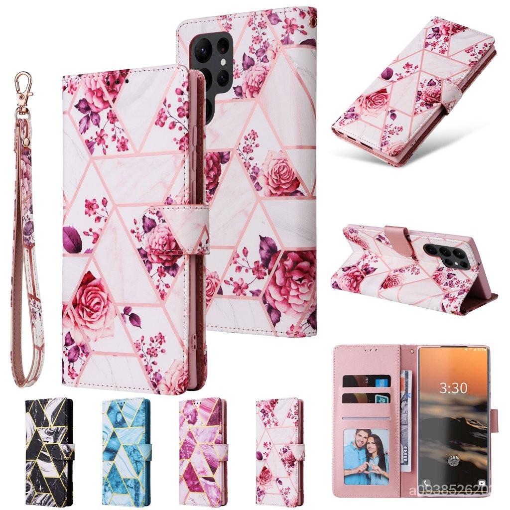 三星A15/A25/A34/A54/A14/S24/S23 Plus Ultra FE 燙金大理石拼接皮套 TGGB | 蝦皮購物