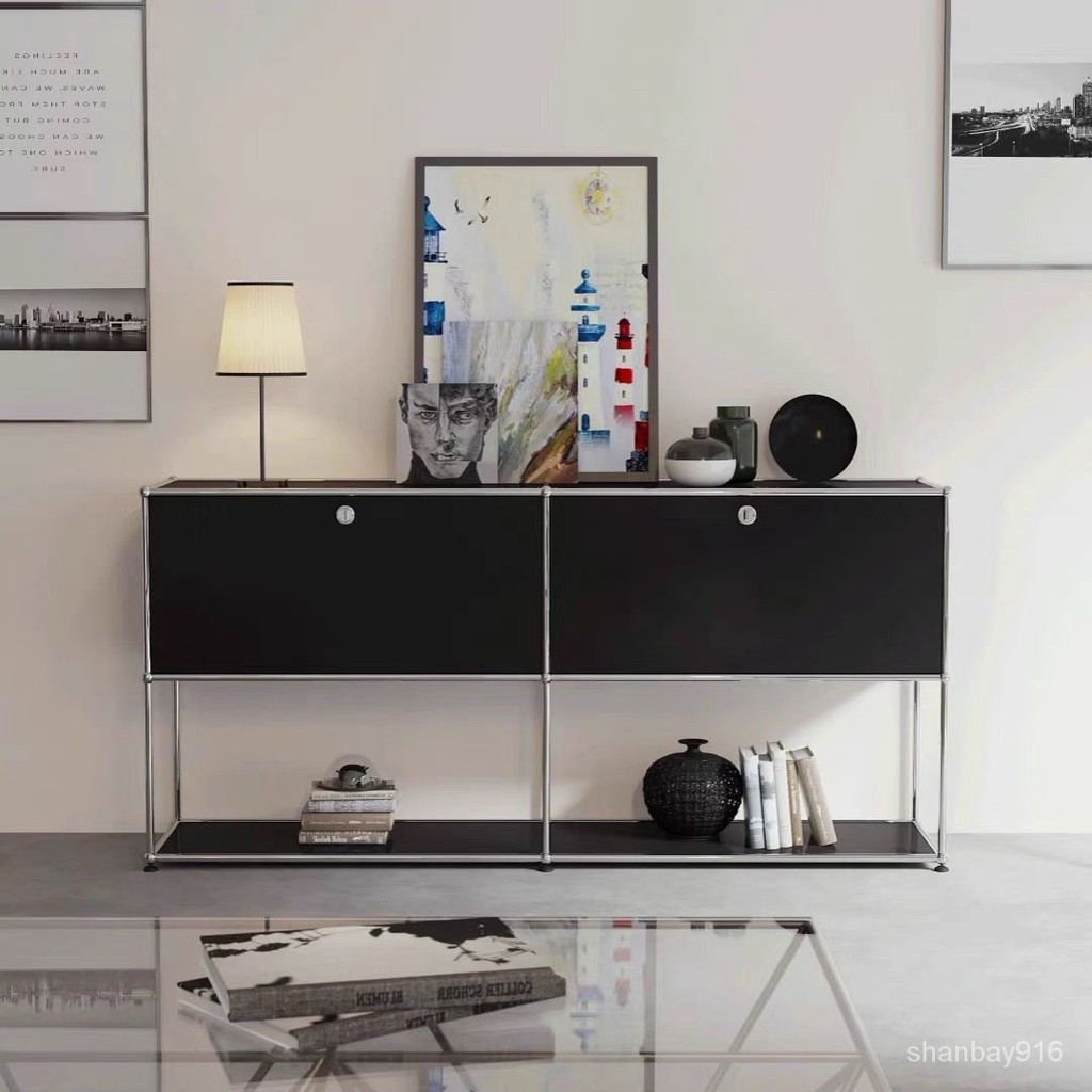 【工廠直銷 可開發票】置物架 USM模塊櫃中古風電視櫃傢用不銹鋼收納櫃簡約客廳餐邊櫃儲物櫃 | 蝦皮購物