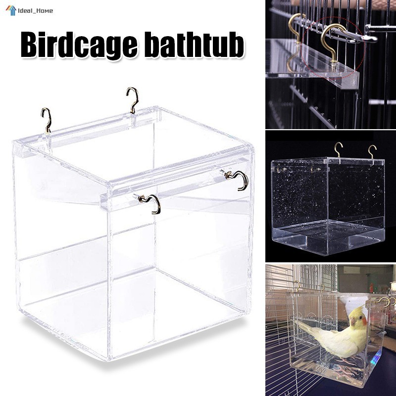 Transparent Birds Bath Bathtub Acrylic for Caged Birds Cocka | 蝦皮購物