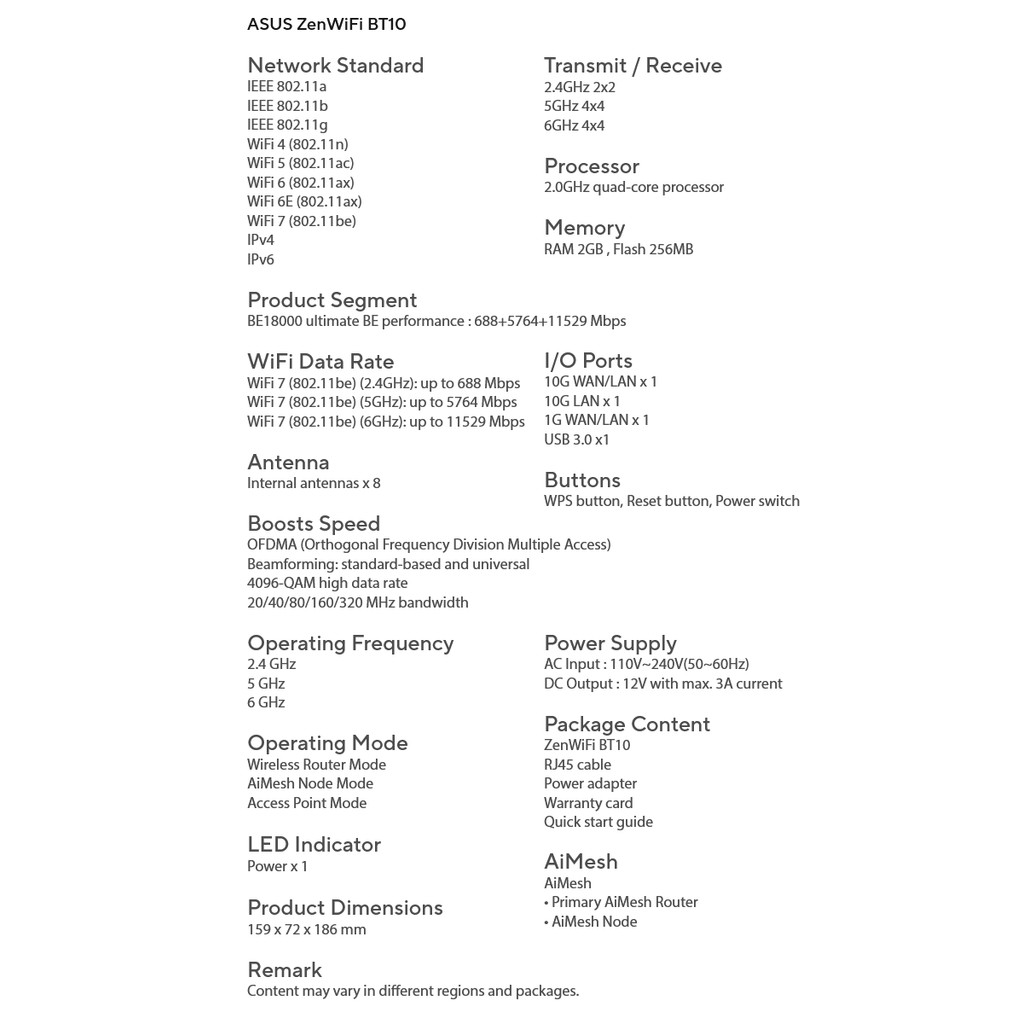 華碩 ZenWIFI BT10 3入/2入/1入 路由器 ASUS BE18000 三頻 Wi-Fi 7 現貨 廠商直送 | 蝦皮購物