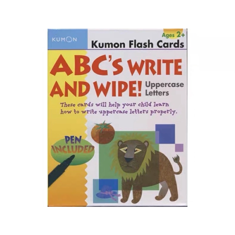 全新KUMON ABC大寫字母擦寫認字卡含筆 | 蝦皮購物