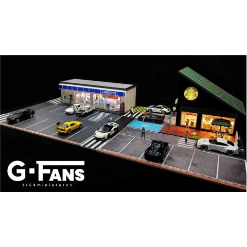 潮流 新款GFANS 1:64 模型場景 咖啡店 羅森 KFC 麥當勞 JDM 本田 RWB | 蝦皮購物