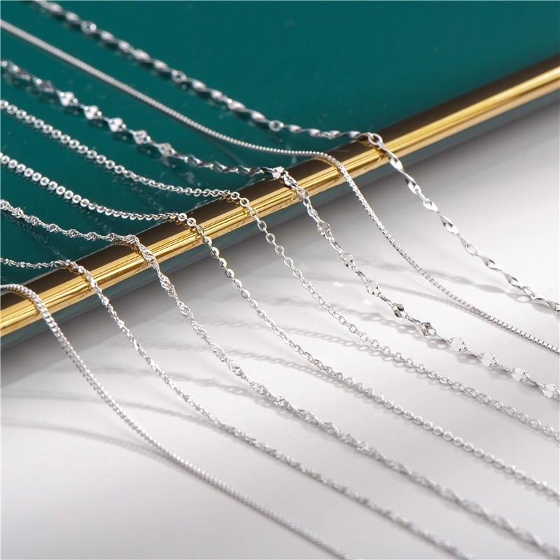 Jimmy 35-45公分 S925純銀項鍊 盒子鏈 扭片鏈 十字鏈 閃歐鍊 水波鍊 側身鍊 鎖骨鏈 裸鏈 項鏈超低價 | 蝦皮購物