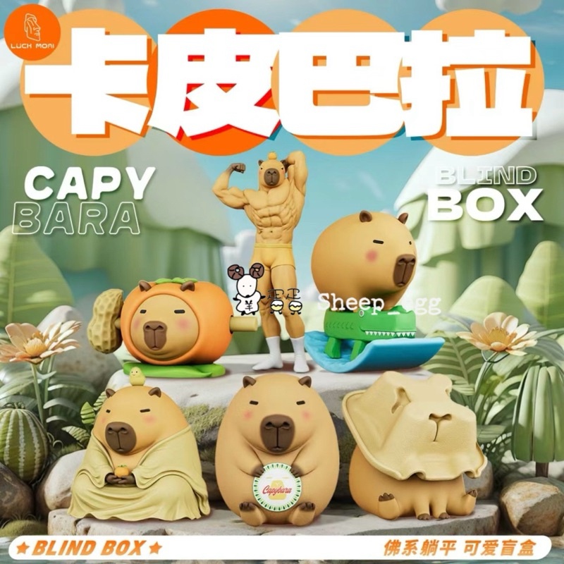 『現貨』羊蛋蛋 盒玩 正版 Luck Moai 卡皮巴拉 小豚豚 遁入豚門 水豚君 水豚 動物系列 盲盒 盲抽 | 蝦皮購物