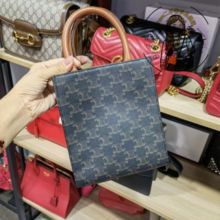 Shaw二手CELINE 賽琳 CABAS 凱旋門迷你 Tote包 托特包 風琴包 手提包 斜挎包 194372 現貨 | 蝦皮購物