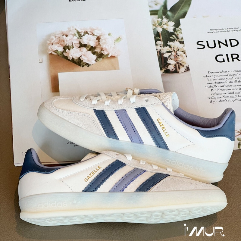 代購Adidas originals Gazelle Indoor 燕麥霧霾藍 休閒鞋 德訓鞋 男女鞋 白藍IG1643 | 蝦皮購物