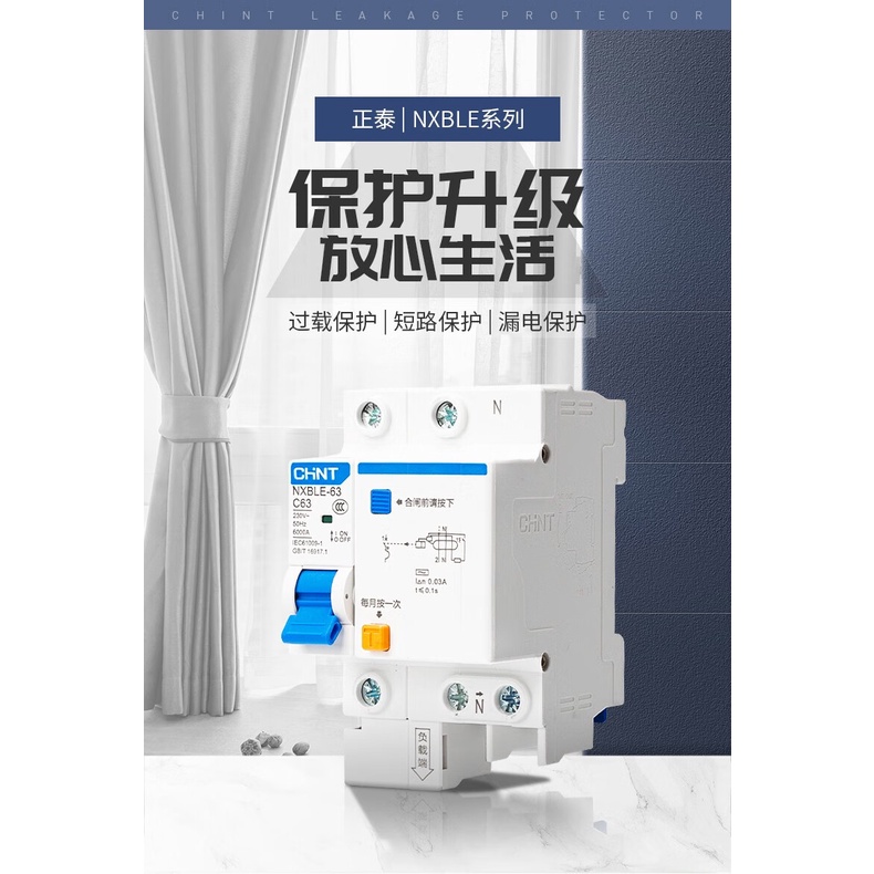 正泰（CHNT）NXBLE-32-1PN 小型漏電保護斷路器 漏保空氣開關 1PN C32 30mA 6kA | 蝦皮購物