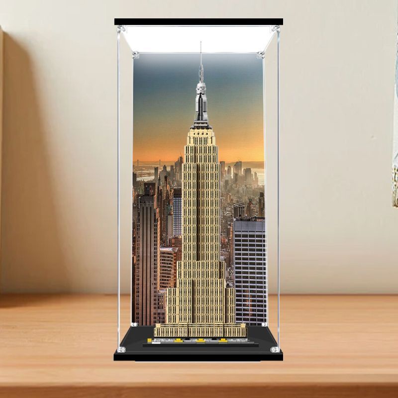 熱銷#展示盒亞克力防塵罩模型收納盒子適用樂高21046建筑系列帝國大廈#台灣新百利 | 蝦皮購物