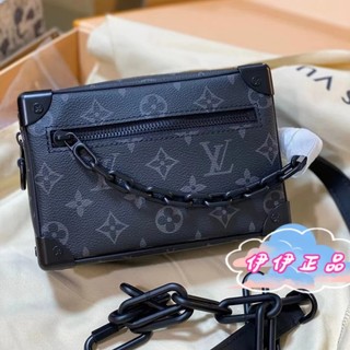 路易威登 LV SOFT TRUNK Mini M44735 黑灰老花 鏈條 肩背包 迷你盒子包/斜背包 | 蝦皮購物