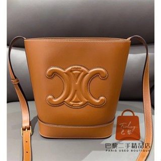 二手免運 CELINE 賽琳 CUIR TRIOMPHE 凱旋門 焦糖色 小號 水桶包/單肩包/斜挎包198243 | 蝦皮購物