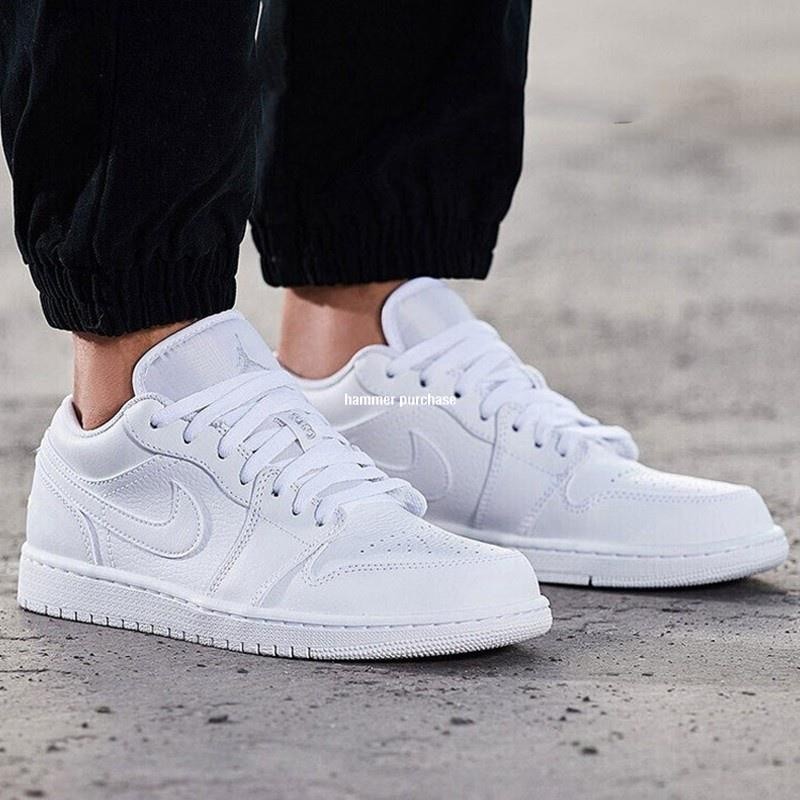 Nike Air Jordan 1 Low Triple White 純白 白 男女鞋 553558-111 | 蝦皮購物