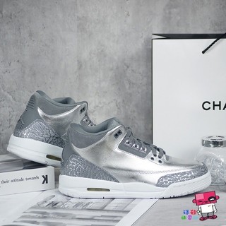 {正品}5折特價 NIKE AIR JORDAN 3 PRM HC GS 銀箔 女 AJ3 AA1243-020 | 蝦皮購物