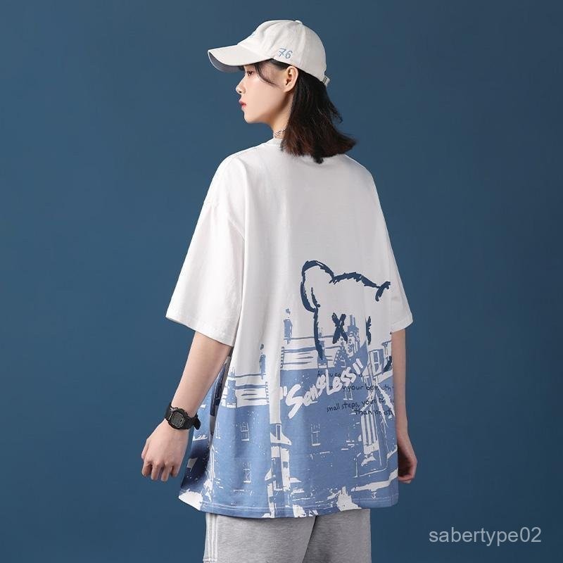 櫻漫cos 日係 胖MM2-300斤寬鬆 短袖 T恤 ins 國潮 大碼 女裝 學生 薄款 半袖 上衣 夏 | 蝦皮購物